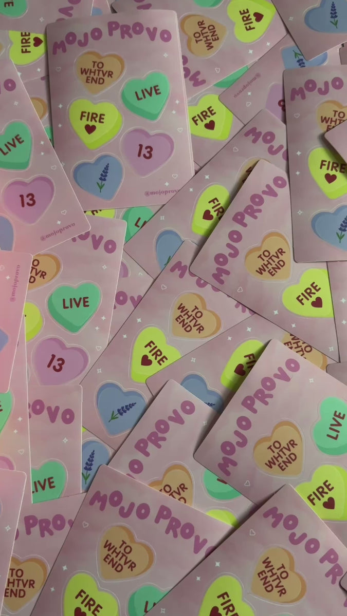 Fireheart Candy Heart Sticker Sheet – Mojo Provo